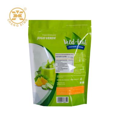 Cina Stampa personalizzata sacchetto di imballaggio di plastica sigillato con cerniera per succo di frutta verde alimenti surgelati in vendita