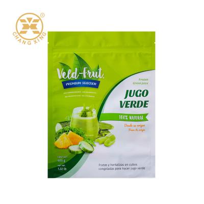 Cina Stampa personalizzata sacchetto di imballaggio di plastica sigillato con cerniera per succo di frutta verde alimenti surgelati in vendita
