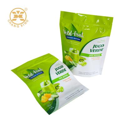 Cina Stampa personalizzata sacchetto di imballaggio di plastica sigillato con cerniera per succo di frutta verde alimenti surgelati in vendita
