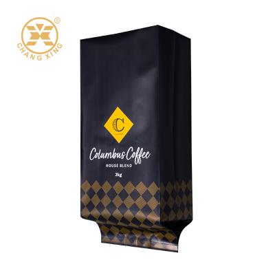 China Custom Printed Matt Aluminum Foil Side Gusset Coffee Beans Packaging Bags Stand Up Coffee Bags Custom Moisture Proof Zipper Bags for sale