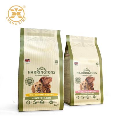 China Pet Food 5kgs 10kg Block Bottom Valve Bag Resealable Aluminum Foil Pouches for sale