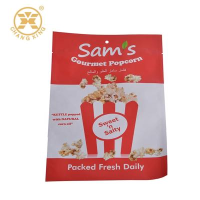 China Popcorn LDPE Zip Lock Matte Aluminium Foil Matte Stand Up Pouch 3 Side Seal Flat Pouch Odm for sale