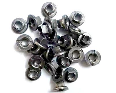 China Computer Embroidery Machine Fittings Thread Clip Device Assembly Panel Hook Piece Titanium Hexagon Flange Nuts With Metal Lock for sale