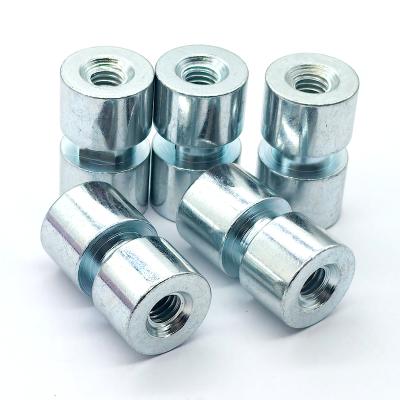 China Custom Zinc Plated Steel Hex Coupling Nuts | Blue-White Zinc Threaded Connectors for Machinery & Fasteners for sale