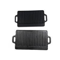 China Duoble Sided Rectangle Cast Iron Grill Griddle Flat & Ridge for sale
