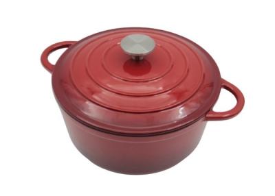 China Bescheinigte roter Roheisen-Schmortopf ISO9001 Soem-ODM 21.3*10cm zu verkaufen