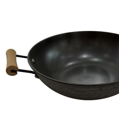 Cina Wok cinese della padella versatile del ghisa 12Inch con la maniglia termoresistente in vendita