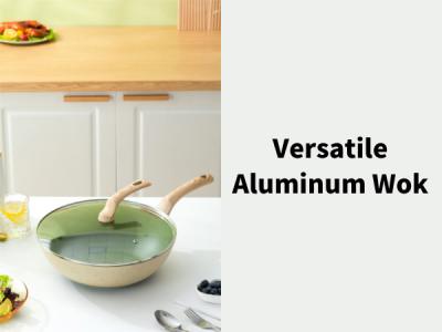 China Het veelzijdige van de Wokpan with flat bottom and van 12Inch Chinese Hittebestendige Handvat Te koop