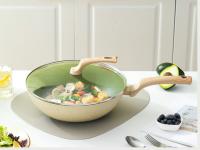 China Premium Aluminum Wok Pan With Durable Loop Handles for sale