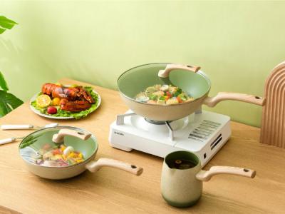China Premium 7Piece Aluminum Cookware Set For Induction Cooktops Green for sale
