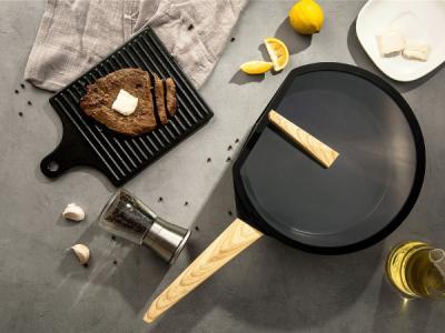 Cina pentole di alluminio 11Inch che friggono la base d'acciaio di Pan Heavy Duty With Stainless in vendita