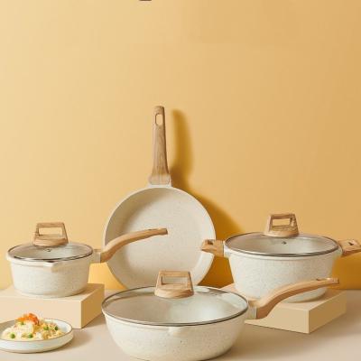 Cina 10-Piece Non-Stick Aluminum Pot Medical Stone pot Set in vendita