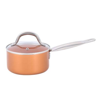 Cina Oven safe Orange Aluminum Cookware Set With Silicone Grip in vendita