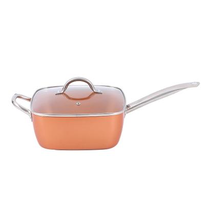 Cina Oven safe Orange Aluminum Cookware Set With Silicone Grip in vendita