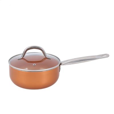 Cina Oven safe Orange Aluminum Cookware Set With Silicone Grip in vendita