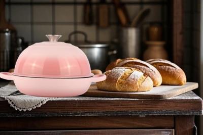 China 6QT Roze gelast gietijzeren Hollandse oven  Stijlvol en functioneel Te koop