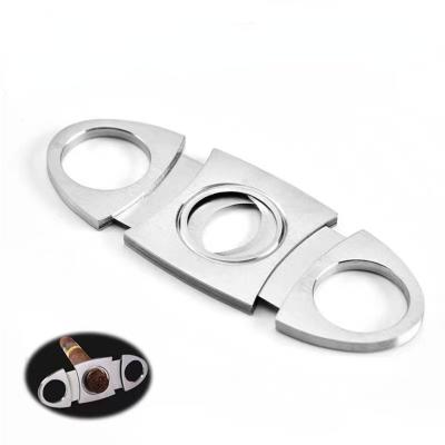 China Special New Cigar Cutter Cigar Cutter Scissors Gift Art Smoking Utensils Stainless Steel Eco-friendly Double Edge Cigar Smoking Accessories factory