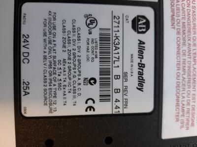 Cina 2711-K3A17L1 RS232 DF1 HMI touch screen Allen Bradley Panelview 128 x 64 pixel in vendita