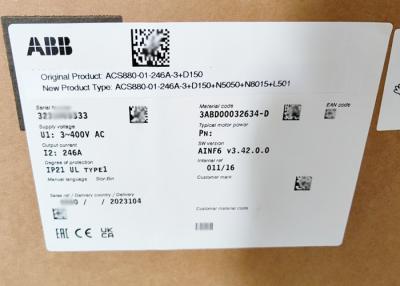 Cina Il CA di bassa tensione dell'invertitore ACS880 di frequenza ACS880-01-246A-3+D150+L501+N5050 guida 132KW in vendita