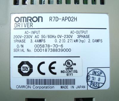 China Van de de Ladings Maximummotor van de Omronr7d-bp01l de Servoac 100vac Levering 1.6a 100v Capaciteit 100w Te koop