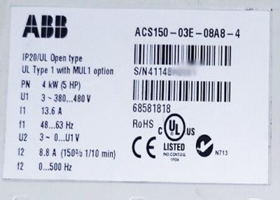 China Acs150-03e-08a8-4 de micro drijft 68581818 ACS150 Frequentieconvertor R1 Te koop