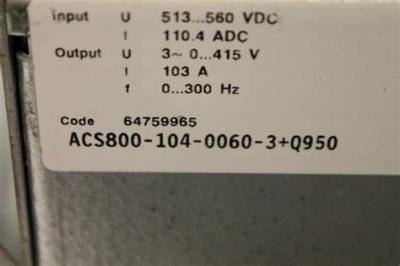 China ACS800-104-0125-3+Q950 Abb Conversor de Frequência 400V 25 kVA / + AGPS-01 34 kg à venda
