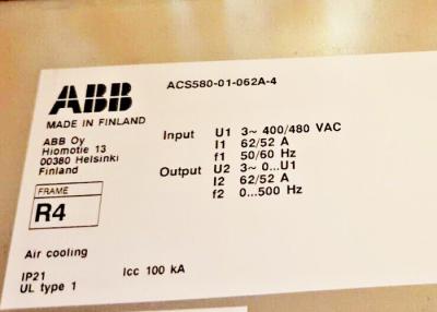 China ACS580-01-062A-4 Abb Conversor de Frequência 3AUA0000080498 à venda