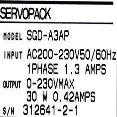 Cina SGD-A3AP Yaskawa Servo Drive Input 1.3 AMPS SERVOPACK 50/60hz Una fase in vendita