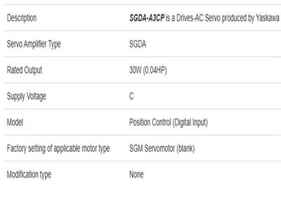 Cina SGDA-A3CP Servo Drives Yaskawa 0.03kw Potenza Nuovo originale in vendita