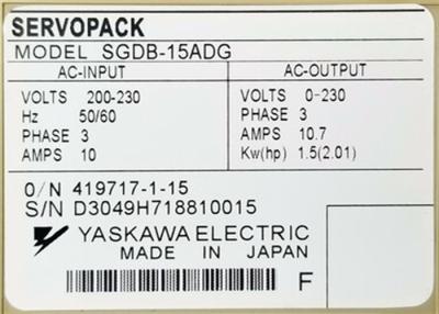 Cina Yaskawa Industrial Servo Drives SGDB-15ADG Nuovo originale in vendita