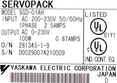 Cina Yaskawa SGD-01AH 200V AC Servo Drives Nuova scatola originale in vendita
