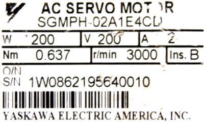 Cina Servomotore industriale da 200W Yaskawa SGMPH-02A1E4CD originale nuovo in vendita