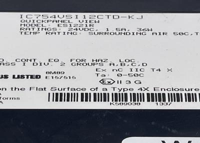 China GE IC754VSI12CTD-KJ um Display Intermediário de 12 polegadas TFT Color Touch QuickPanel fabricado à venda
