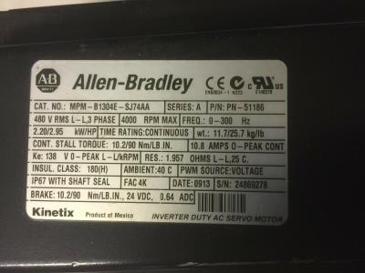 Cina ALLEN-BRADLEY MPL-B1304E-SJ74AA MP-serie MPM 480V AC servomotore rotativo in vendita