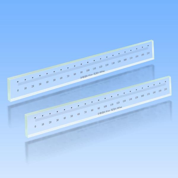 Quality High Precision Quartz glass Optical Line Ruler Accuracy ±1-2um for sale