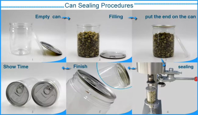 Small Food Grade Bowl Shape Stackable Easy Open Seafood Fish Transparent PET Plastic Can