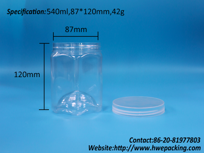 Hexagonal Unique Plastic Food Grade Jar Featuring Screw Lid Design And Wavy Bottom