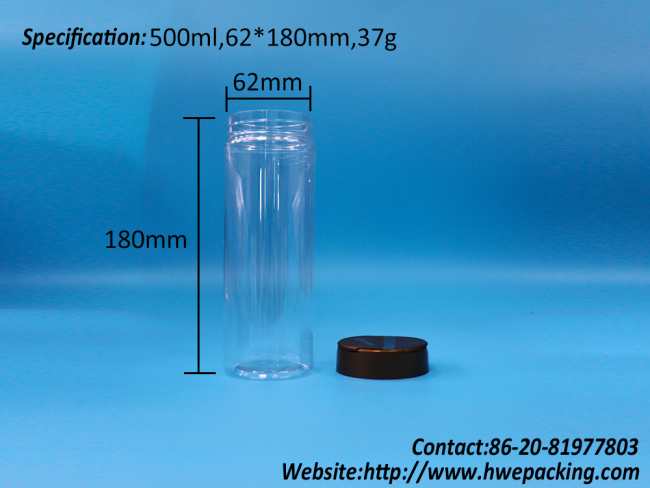 Transparent Plastic PET Round Wide Mouth Salt Pepper Spice Jars Sifter And Cap