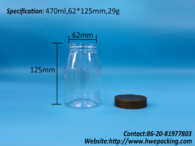 Clear Round Wide-Mouth Biscuit Candy Baby Food Loading PET Plastic Jar Screw Cap