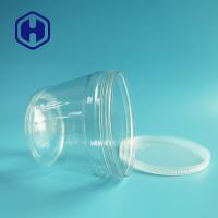 China Clear PET Plastic Jar 680ml Round Truncated Cone Shape Food Grade Container for sale