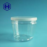 China Clear PET Plastic Jar 680ml Round Truncated Cone Shape Food Grade Container for sale