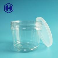China Clear PET Plastic Jar 680ml Round Truncated Cone Shape Food Grade Container for sale