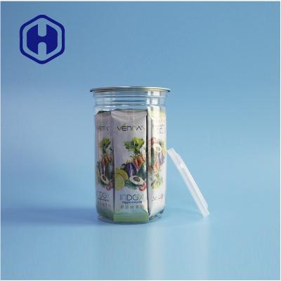 중국 향신료 간식 간결 한 열기 307# 편리 한 식품 포장용 PET 실린더 캔 판매용