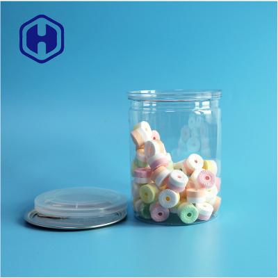 China 500ml 17oz Supermarket Packaging Transparent PET Plastic Can With Easy Open Aluminum End for sale