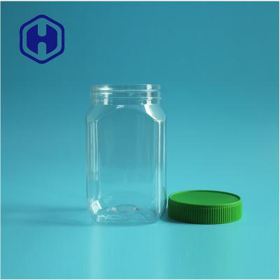 Cina Imballaggio alimentare Confettura di miele vuoto PET trasparente quadrato barattolo di plastica con coperchio in vendita