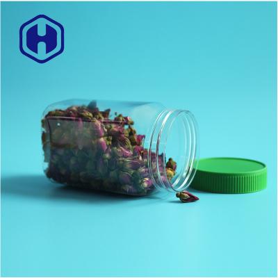 Cina Imballaggio alimentare Confettura di miele vuoto PET trasparente quadrato barattolo di plastica con coperchio in vendita