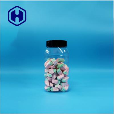 China Triangle Shaped Clear Plastic Dried Food Marshmallow Candy Jar Screw Top Lid for sale