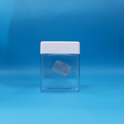 중국 투명성 PET 사탕 간식 플라스틱 식품 등급 정사각형 병 나사 상단 뚜?? 판매용