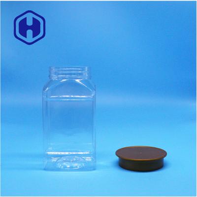 중국 정사각형 모양의 투명한 플라스틱 땅콩 버터 고추 견과류 쿠키 병 스크루 톱 뚜?? 판매용