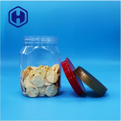 중국 맑은 헥사곤 독특한 모양 플라스틱 견과류 과자 건조 식품 병 나사 상단 뚜?? 판매용